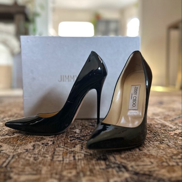 Jimmy Choo | Shoes | Jimmy Choo Anouk Pump Black Patent Leather 375 2mm ...